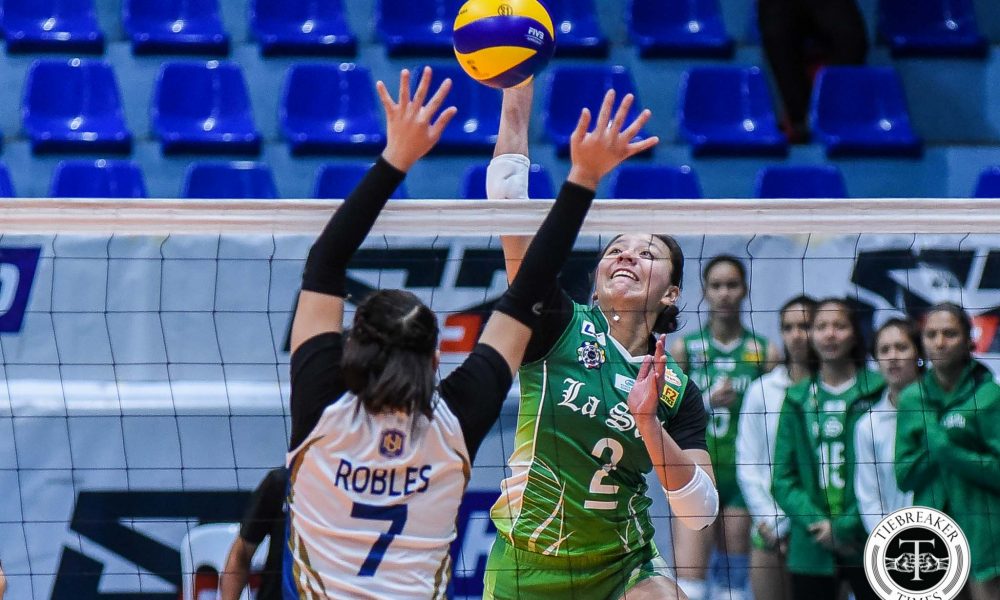 DLSU Lady Spikers escape fiery Princess Robles, NU for third win