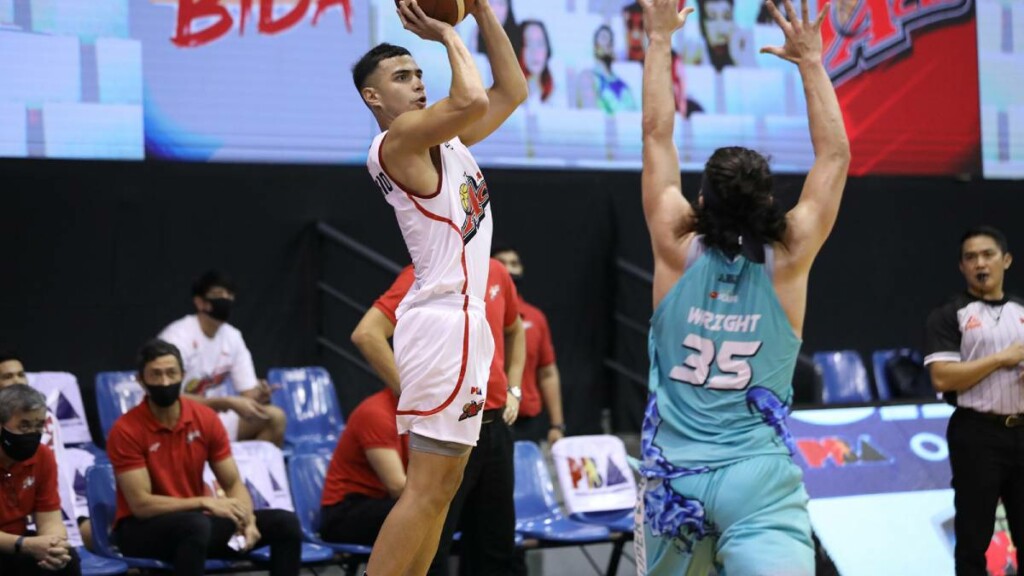 Shooter Mike Digregorio gives fellow sniper Matt Wright a tough night