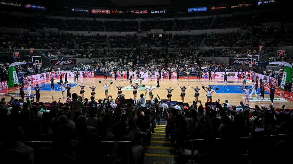 DLSU Animo Squad, UP Pep Squad unite at halftime to denounce corruption